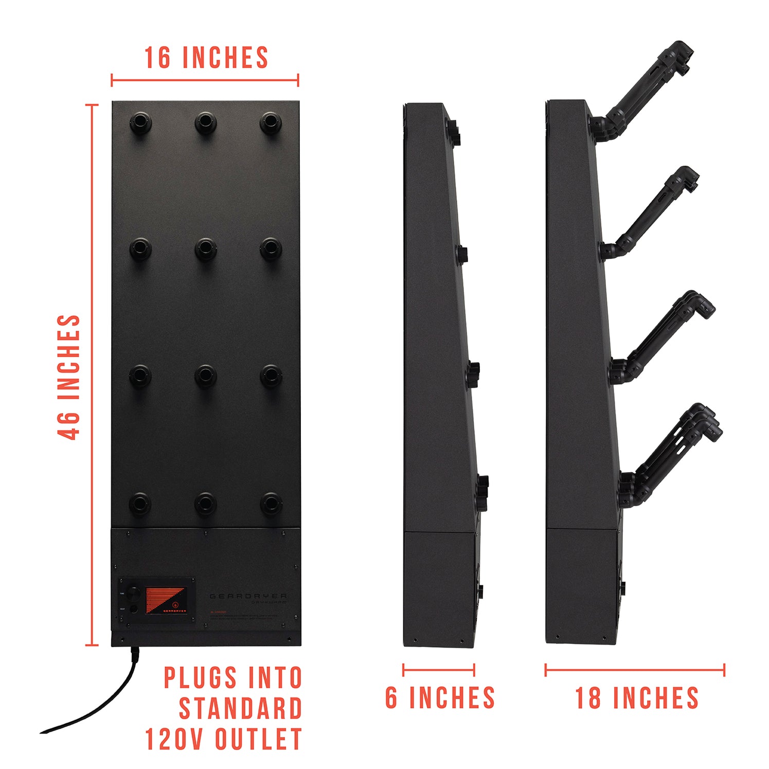 GearDryer Wall Mount 12 Boot Dryer, Glove Dryer, Equipment Dryer ...